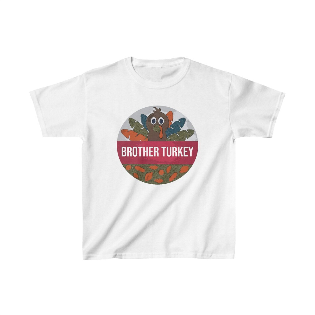Kids Brother Turkey Tee, Family Matching Thanksgiving Shirts, Brother ...