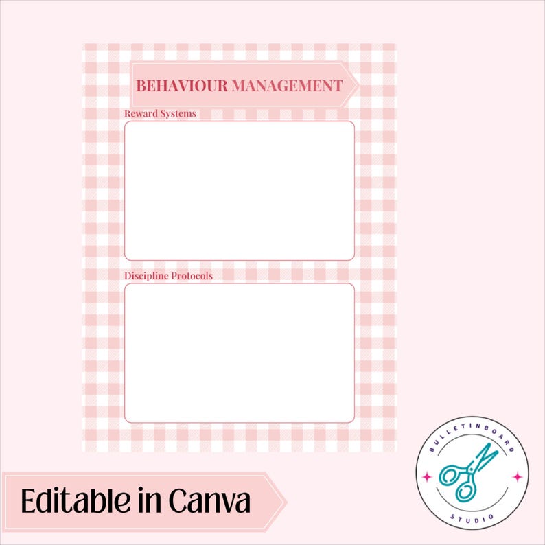 Editable Gingham Substitute Teacher Planner: Customizable Canva ...