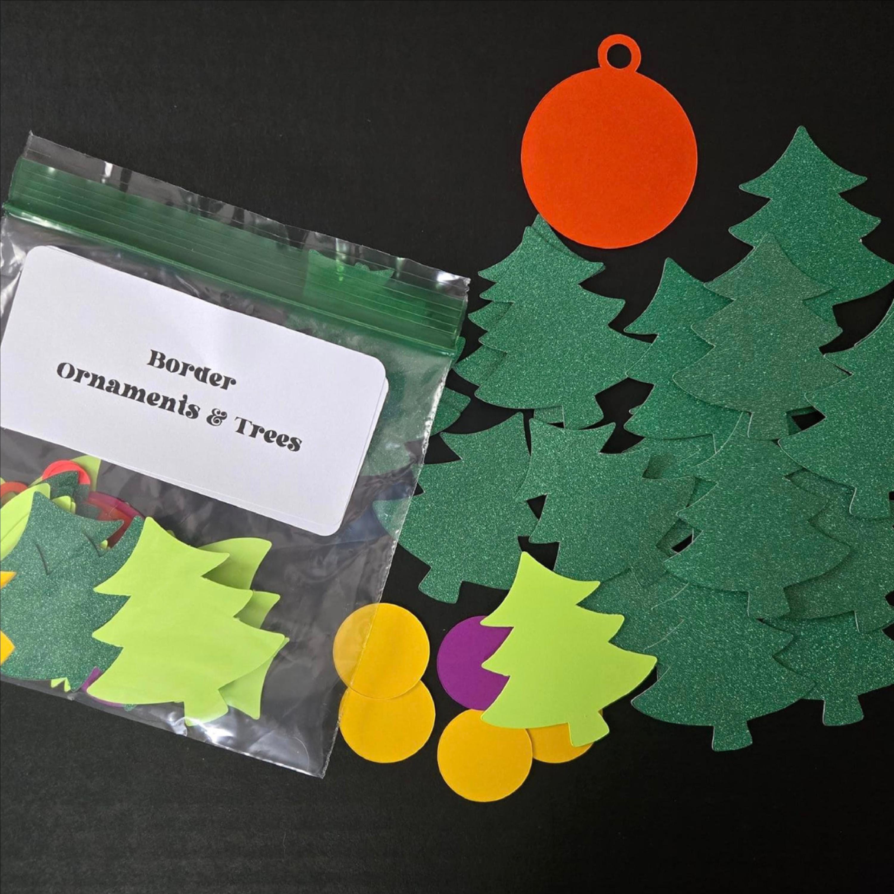 Retro Christmas Bulletin Board Kit: Bright Ornament & Tree Display for ...