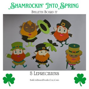 St Patrick's Day Classroom Bulletin Board Kit: Shamrocks, Leprechaun ...