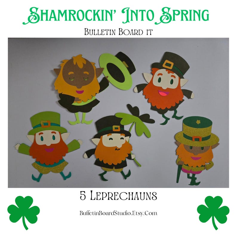 St Patrick's Day Classroom Bulletin Board Kit: Shamrocks, Leprechaun ...