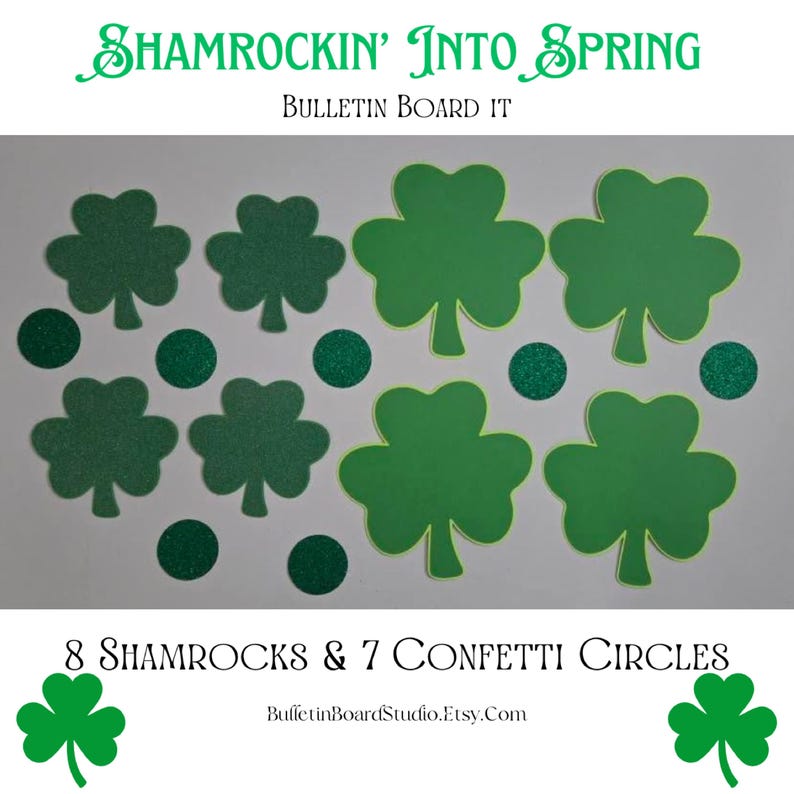 St Patrick's Day Classroom Bulletin Board Kit: Shamrocks, Leprechaun ...