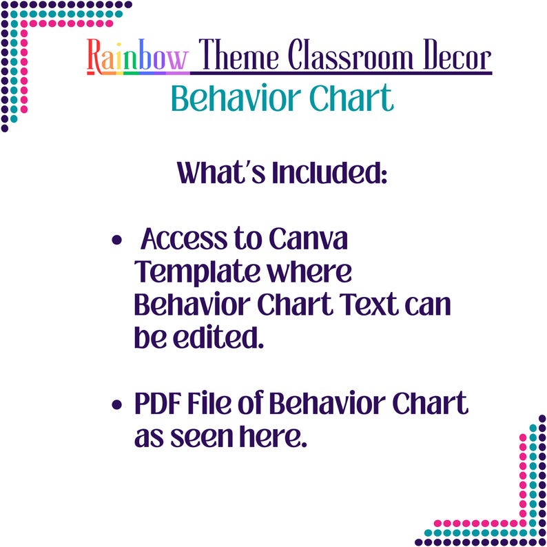 Rainbow Behavior Chart | Editable Classroom Management (digital ...