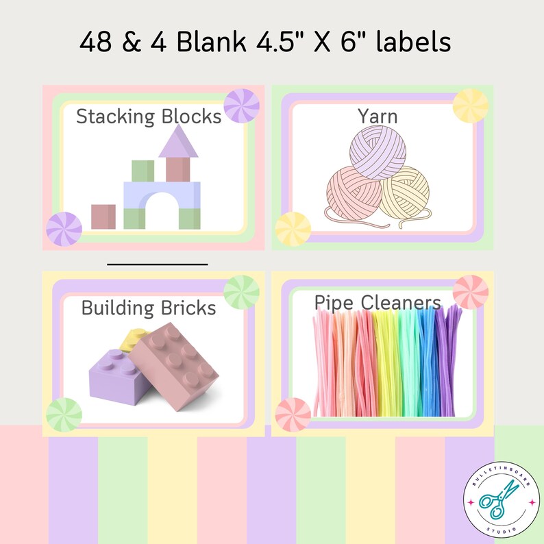 Pastel Editable School Supply Labels Sweets and Treats Elementary ...