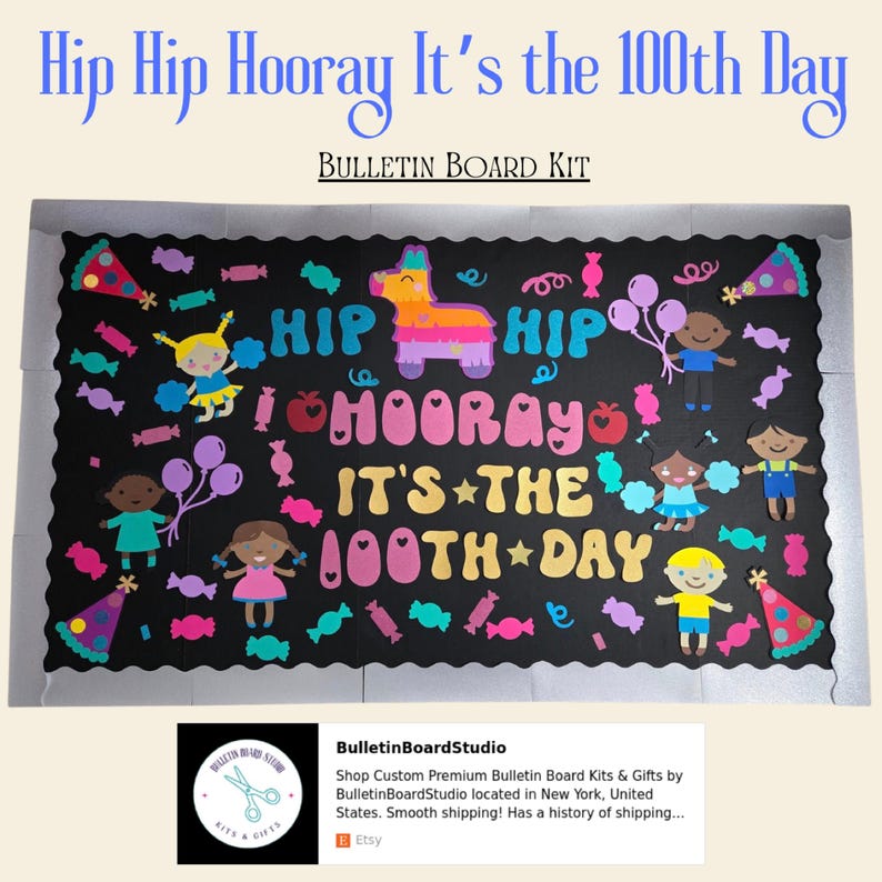 100th Day of School Kit Milestone Decor Educational Bulletin Board ...
