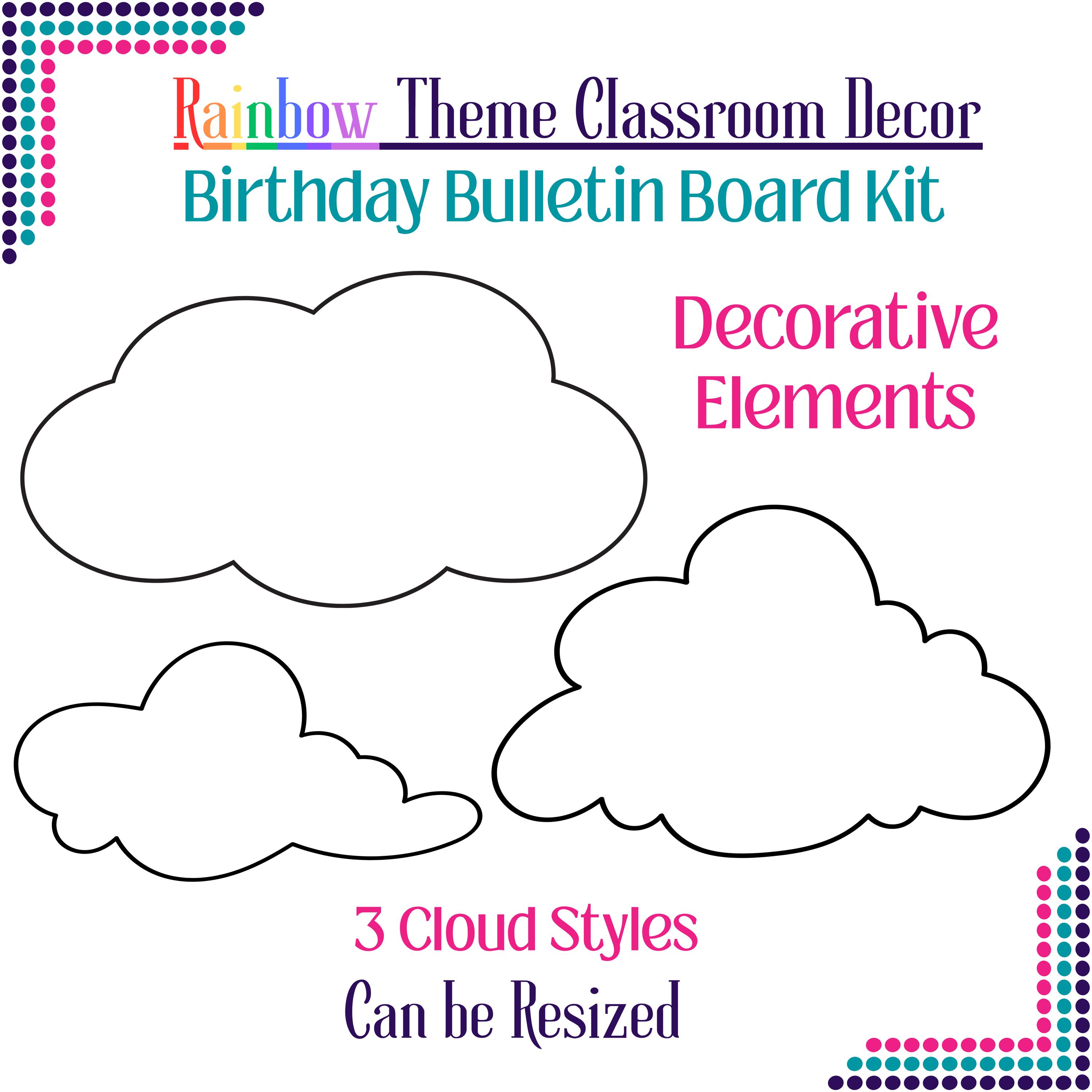 Rainbow Birthday Digital Bulletin Board Kit - Classroom Decoration ...