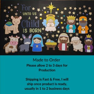 Festive Nativity Bulletin Board Kit: Christian Classroom Display for ...