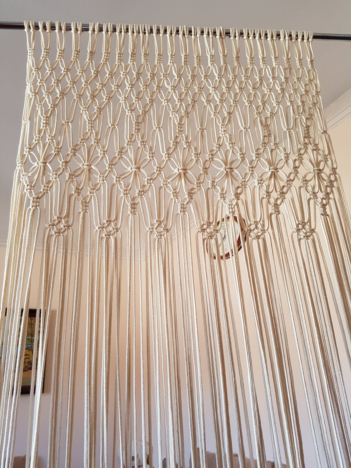 Long Macrame Curtain Window Curtains White Macrame Door - Etsy