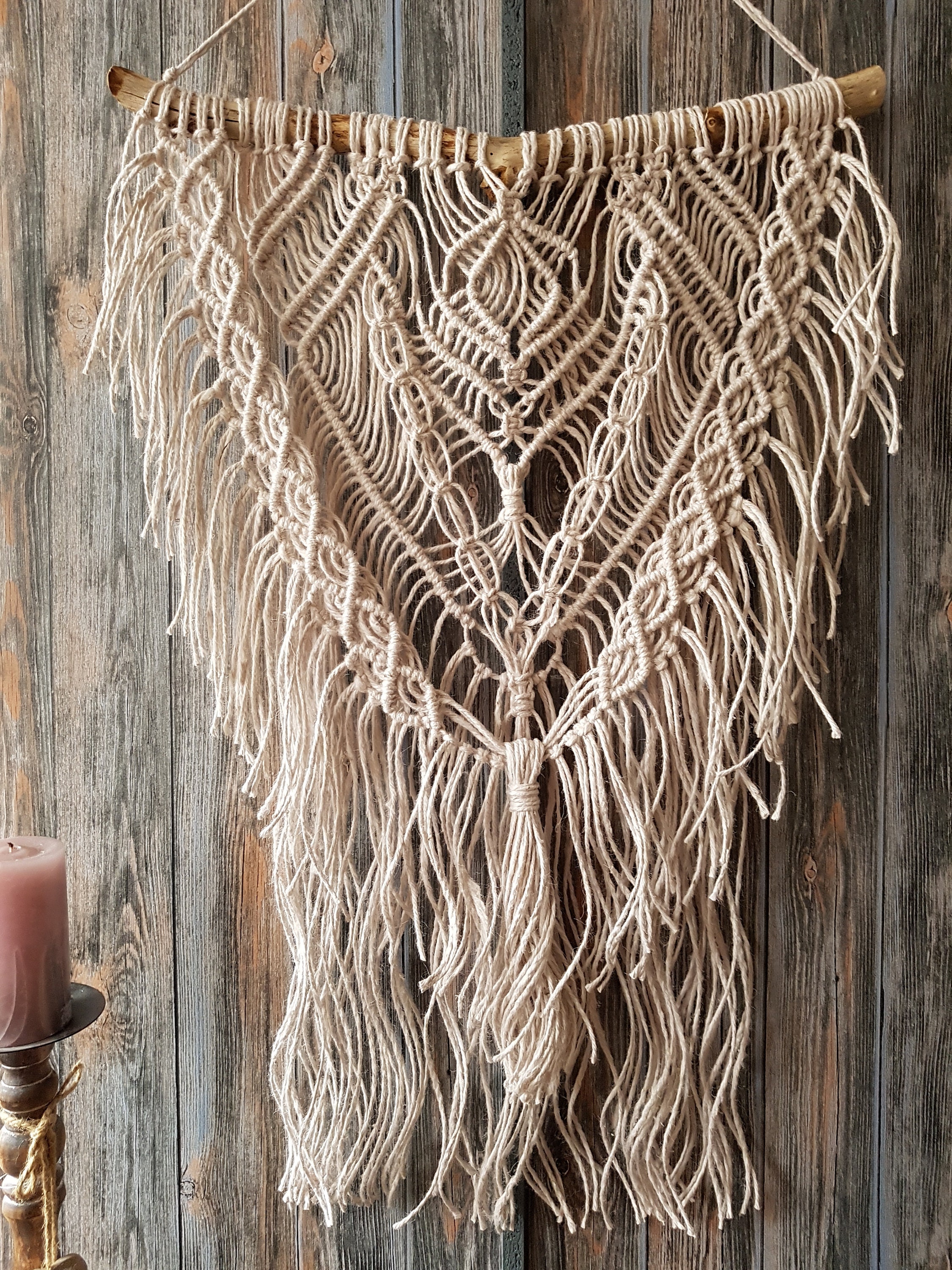 Jute Macrame Wall Hanging Farmhouse Wall Decor | Etsy