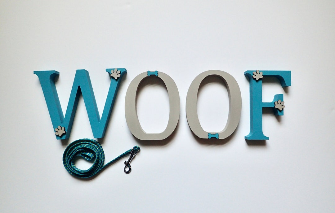 Free Standing Woof Letters Pet Lover Decor Woof Gift Dog Woof Present ...