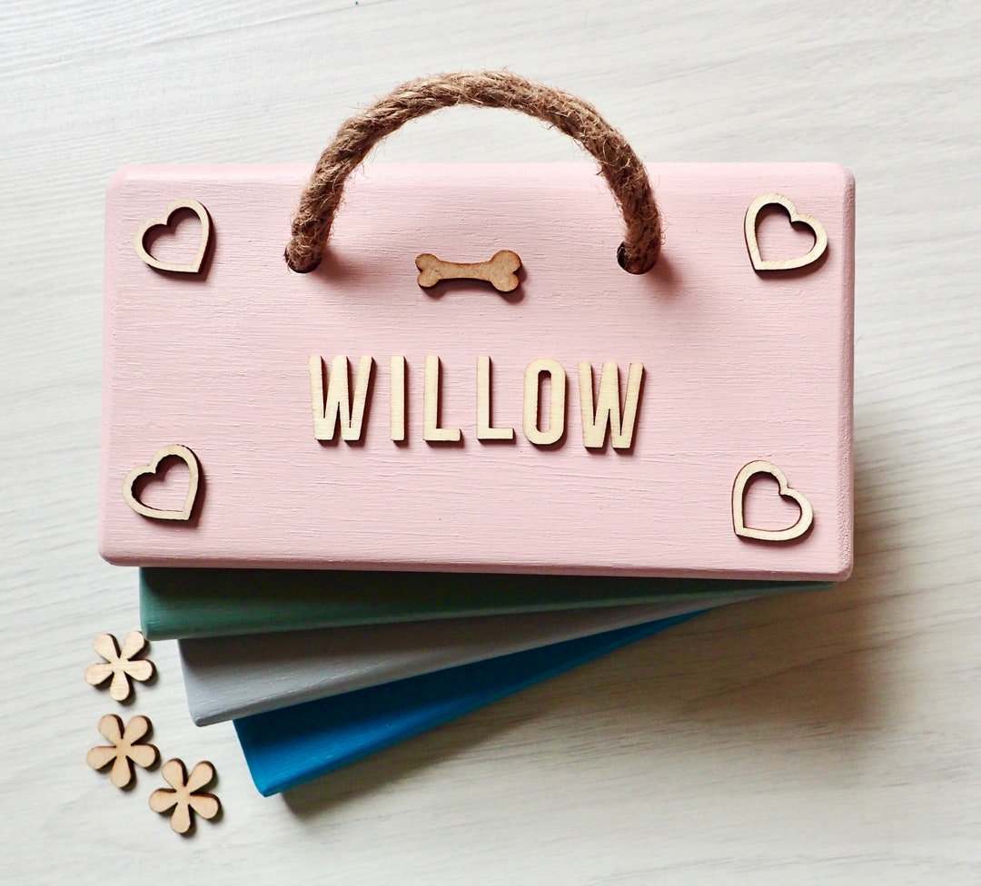 Personalised Dog Name Sign - Dog House Plaque - Wooden Crate Sign With ...