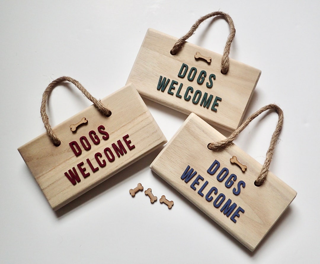 Rustic Dogs Welcome Cafe Door Sign Dog Friendly Shop Window Sign Rustic ...