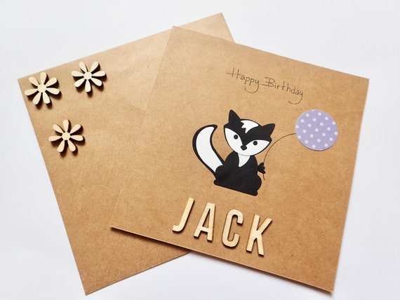 Handmade Personalised Skunk Birthday Card Card for Her - Etsy