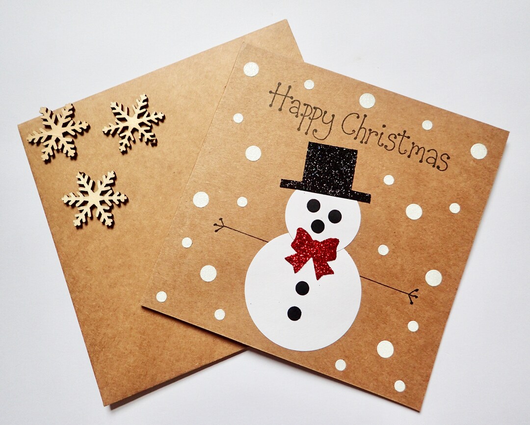 Handmade Christmas Card Festive Snowman Card Homemade Xmas Card ...