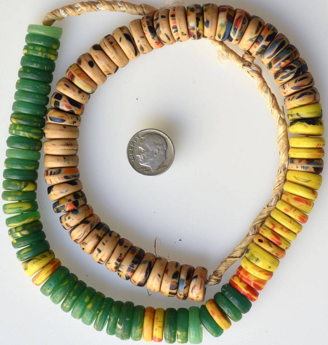 24 Inch Strand of 13mm Mixed Bohemian Kakamba Beads - Vintage African ...