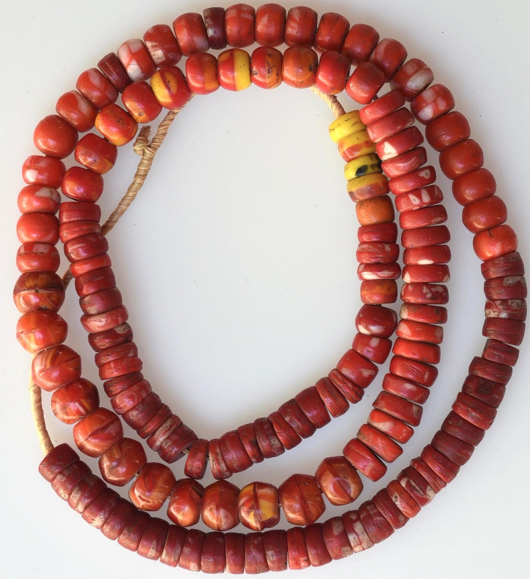 24 Inch Strand of Red 7-8mm Bohemian Kakamba Beads Vintage African ...