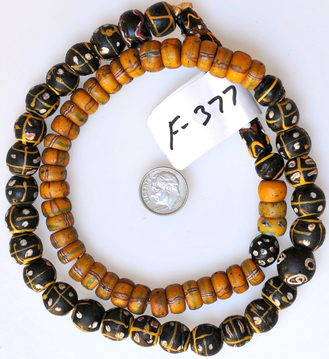 24 Inch Strand of Mixed Venetian Trade Beads - Vintage African Trade ...