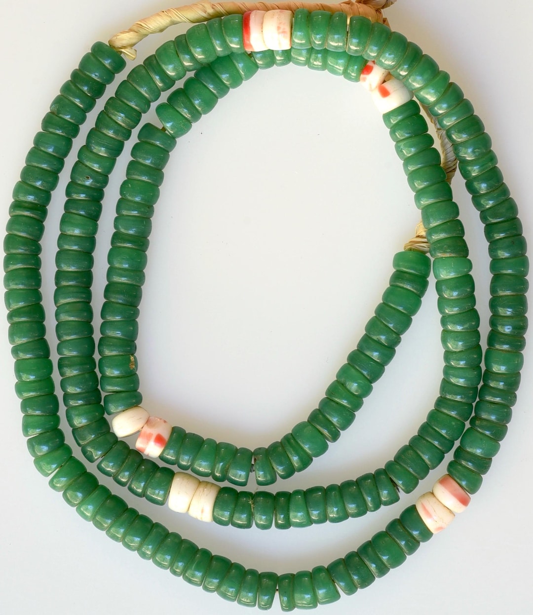 26 Inch Strand of Black Light Green 6mm Bohemian Kakamba Beads ...