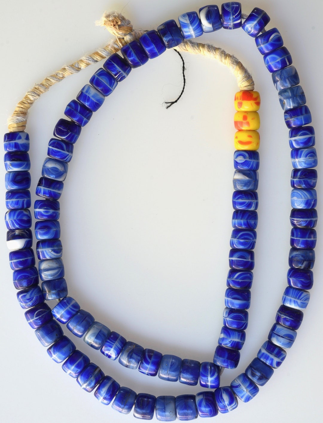 26 Inch Strand of Blue Bohemian Kakamba Beads Vintage African Trade ...