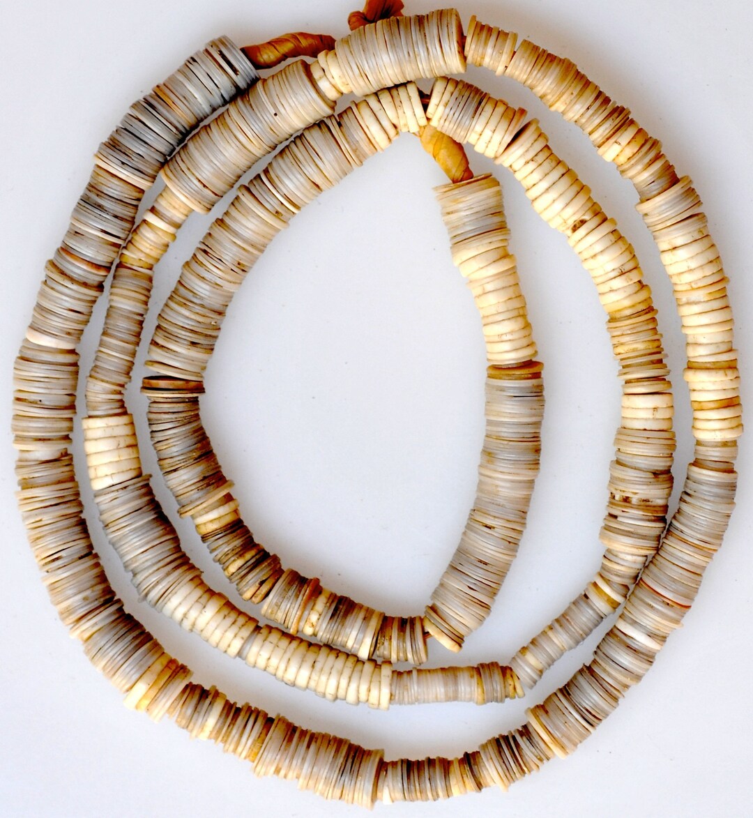 24 Inch Strand of African Clam & Ostrich Shell Heishi Beads - Vintage ...
