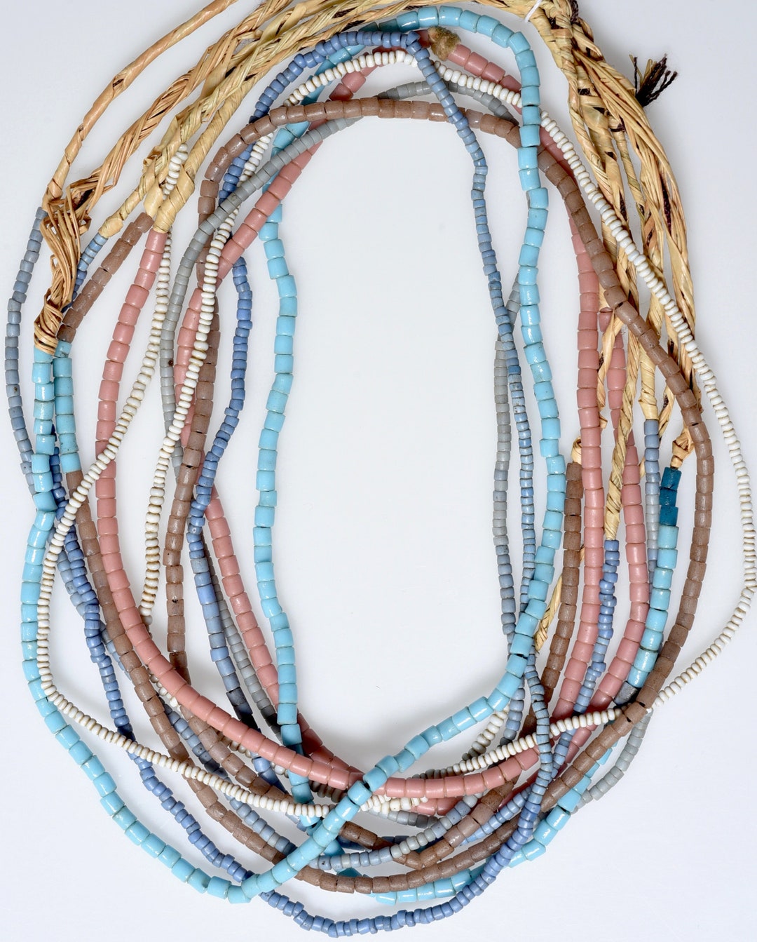 Set of 6 X 27-28 Inch Strands of Small Mixed Venetian Seed Beads ...