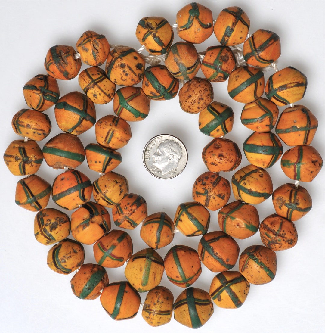 28 Inch Strand of Antique Venetian "king" Beads - Vintage African Trade ...