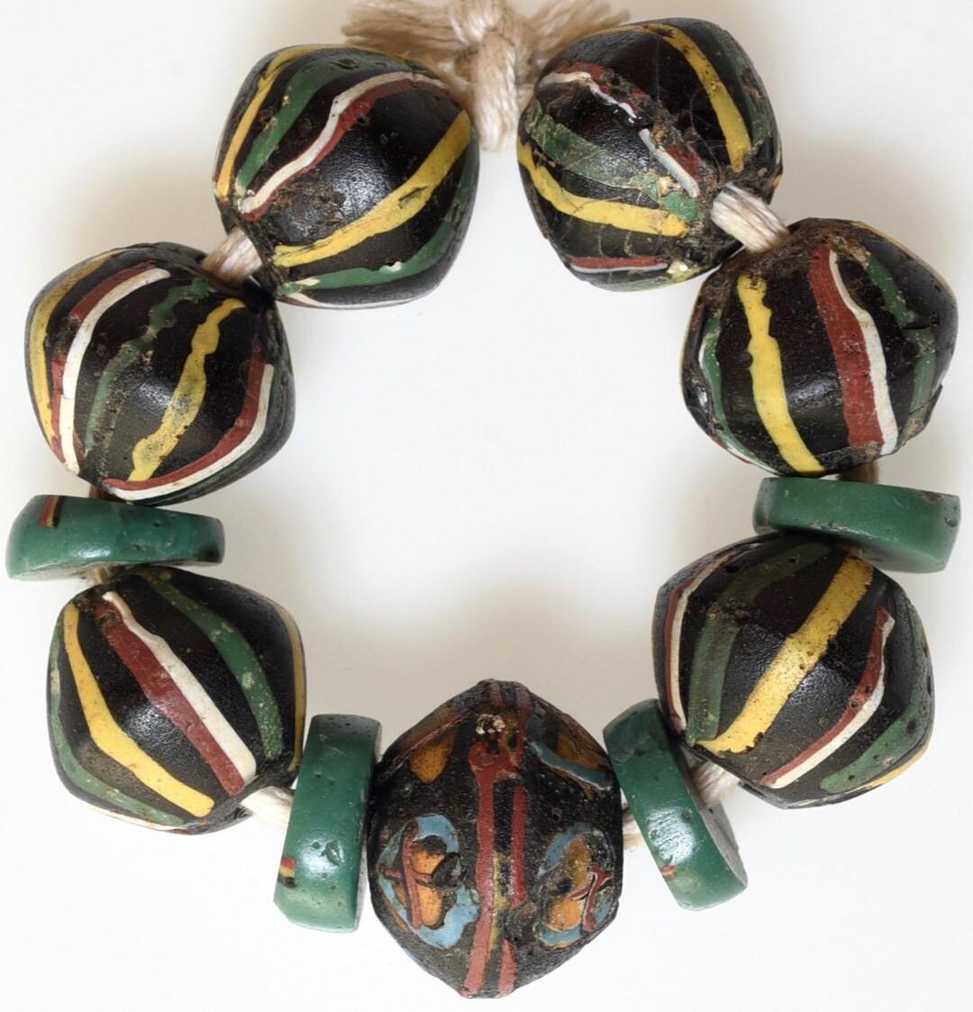 7 Large Antique Venetian King Beads - Vintage African Trade Beads ...
