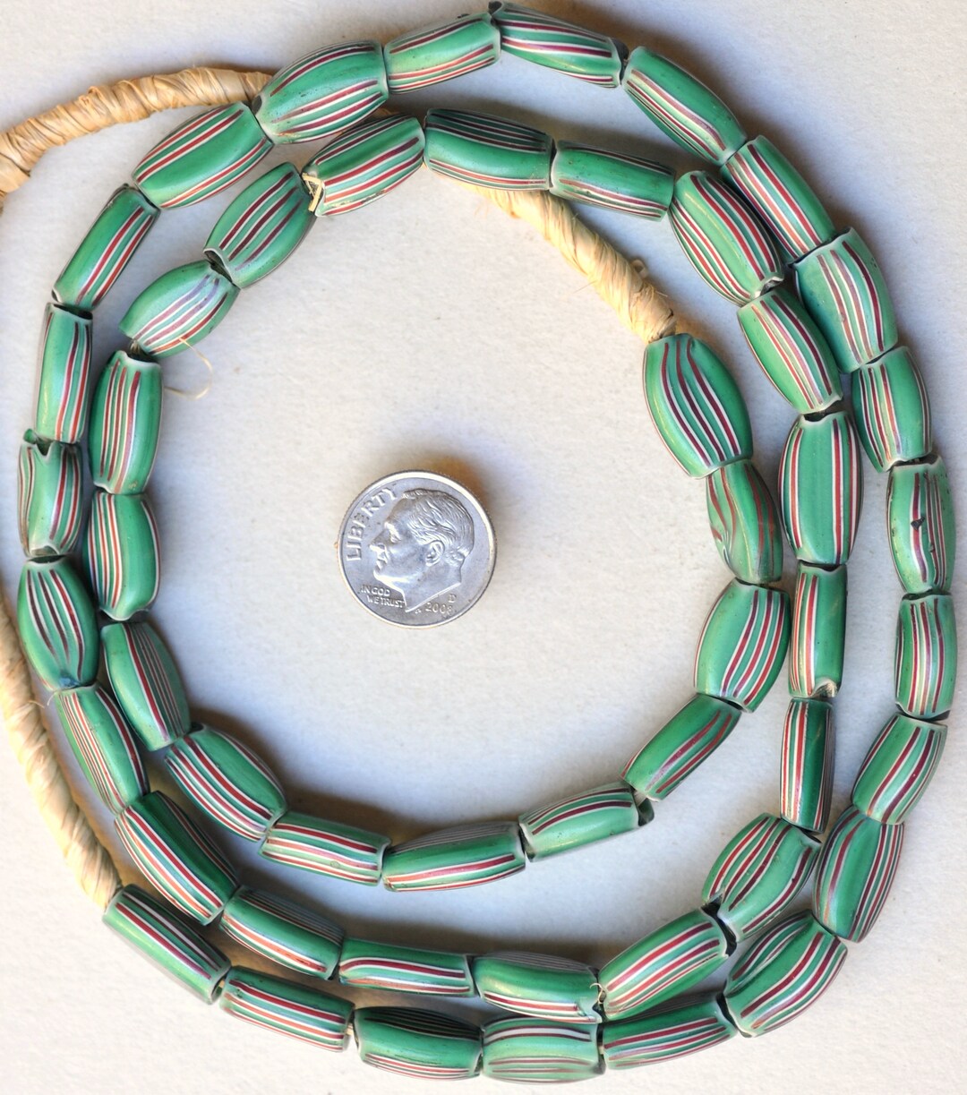 Long 34 Inch Strand of Antique Tabular Venetian Aspeo Beads - Vintage ...