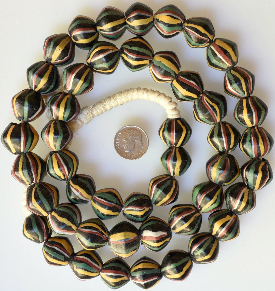 Long 32 Inch Strand of Antique Venetian "king" Beads - Vintage African ...