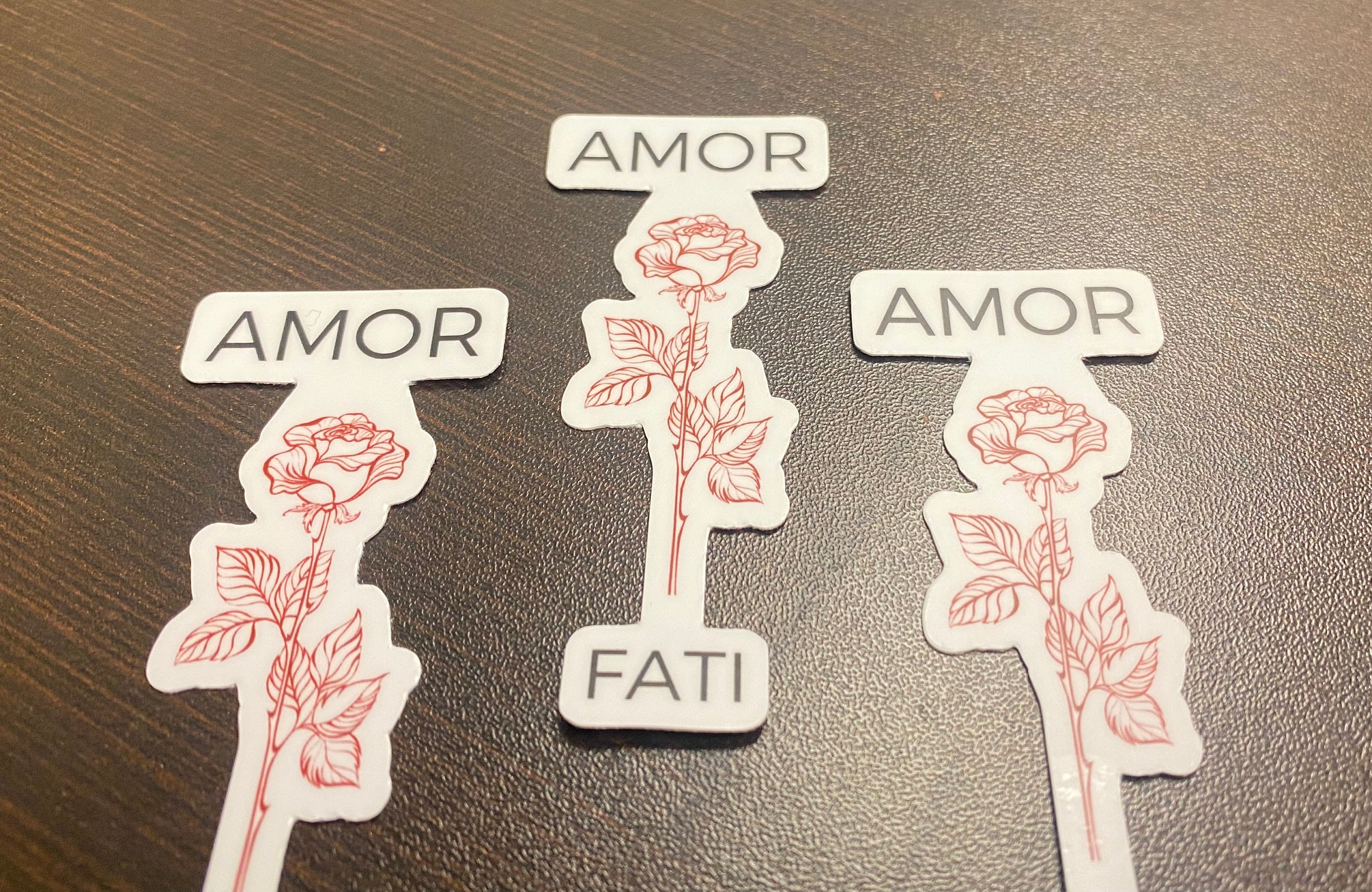 3 Amor Fati Rose Sticker Set stoic Philosophy Love of Fate - Etsy