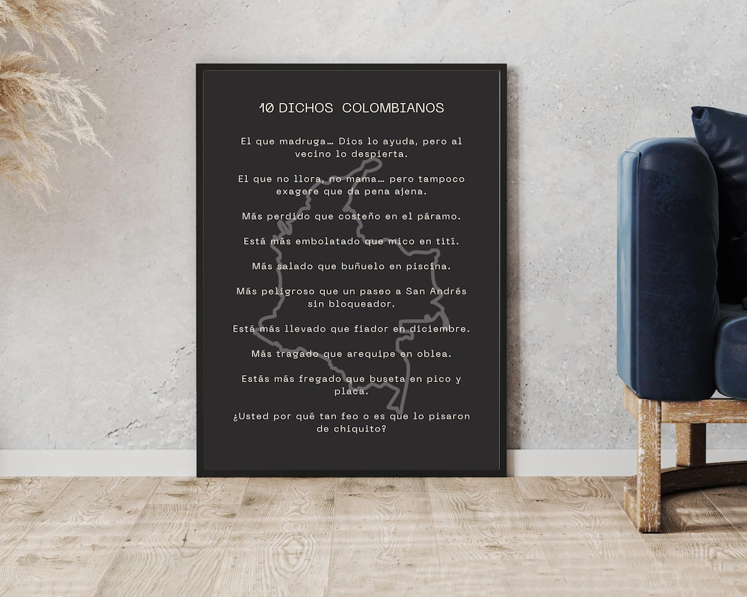 Risas Colombianas: Arte De Pared Con 10 Dichos Y Chistes Típicos Para ...