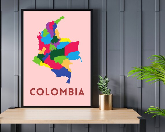 Colombia Map Tropical Wall Art Digital Wall Decor Prints & - Etsy