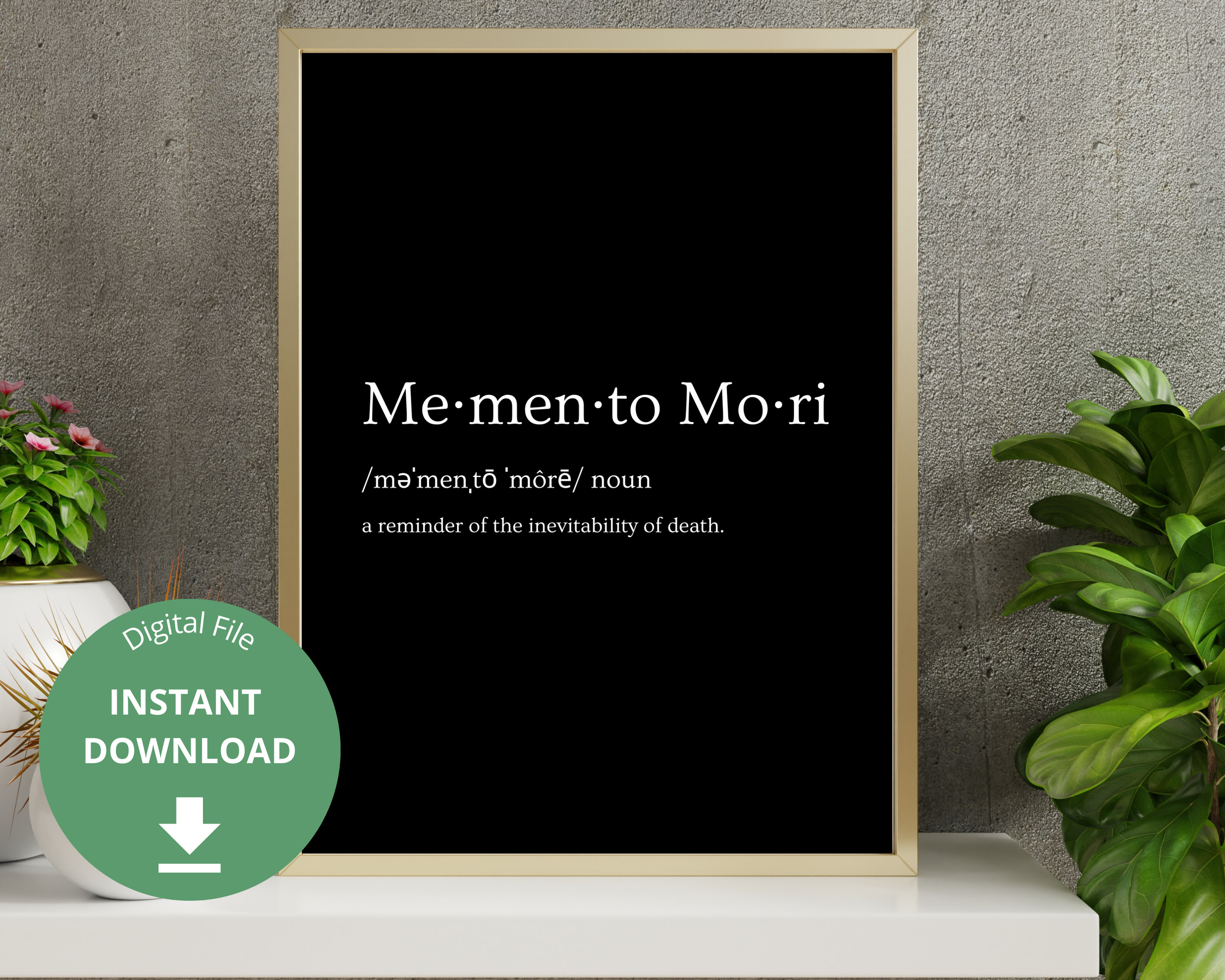 Memento Mori Dictionary Definition Style Digital Print Stoic Quote ...