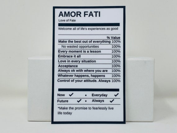 2 Amor Fati Stickers Nutritional Table Style stoic | Etsy