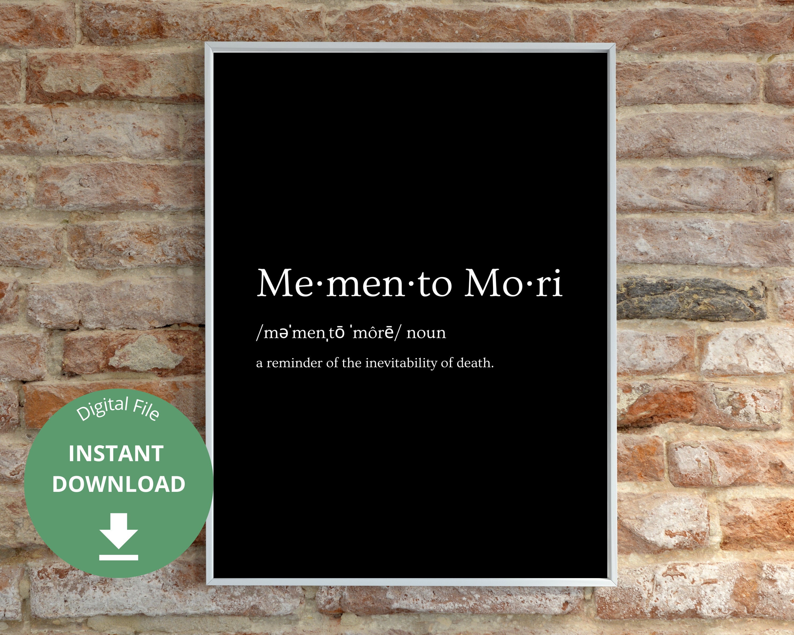 Memento Mori Dictionary Definition Style Digital Print Stoic Quote ...