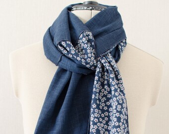 Japanese Traditional Fabric Patchwork Scarf With Wave Edge - Etsy