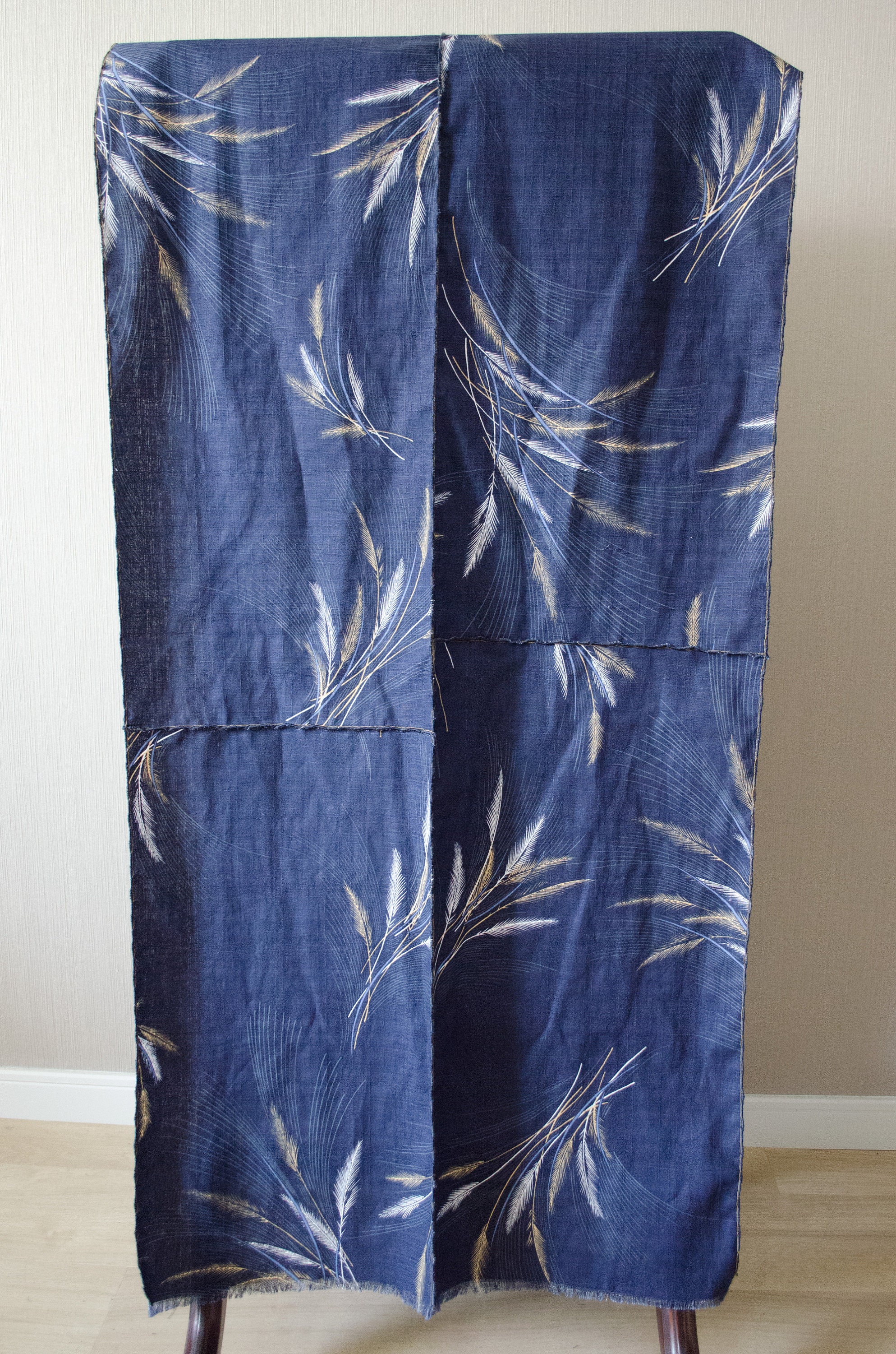 Japanese Traditional Kimono Pattern Patchwork Scarf With Wave - Etsy