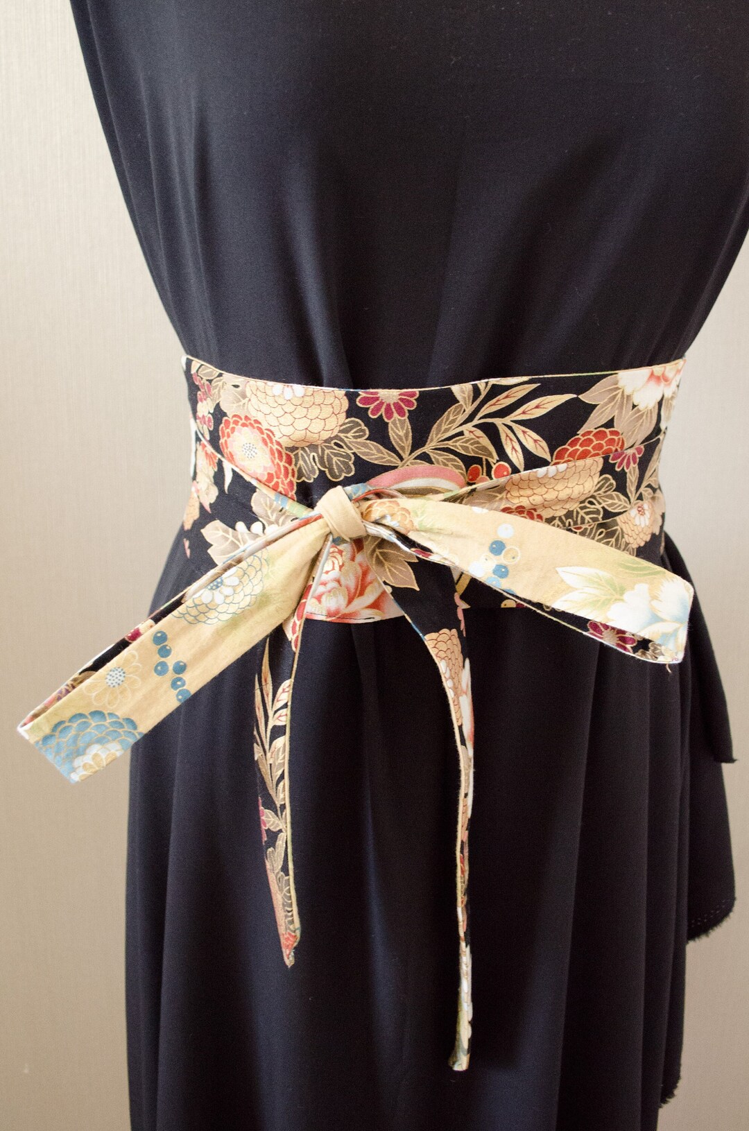 Japanese Kimono Motif Pattern Obi Belt.reversible With the Same Pattern ...