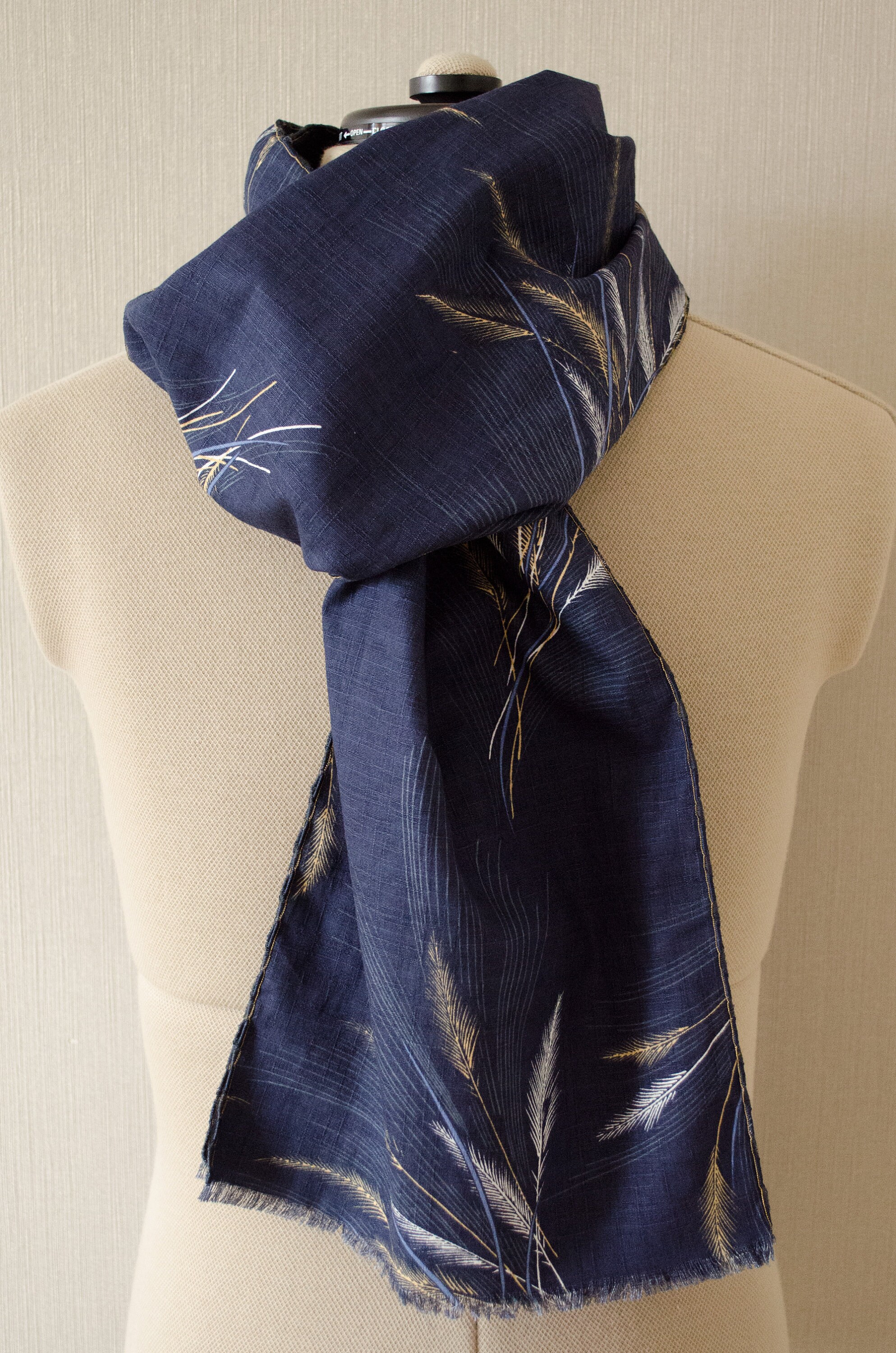 Japanese Traditional Kimono Pattern Patchwork Scarf With Wave - Etsy