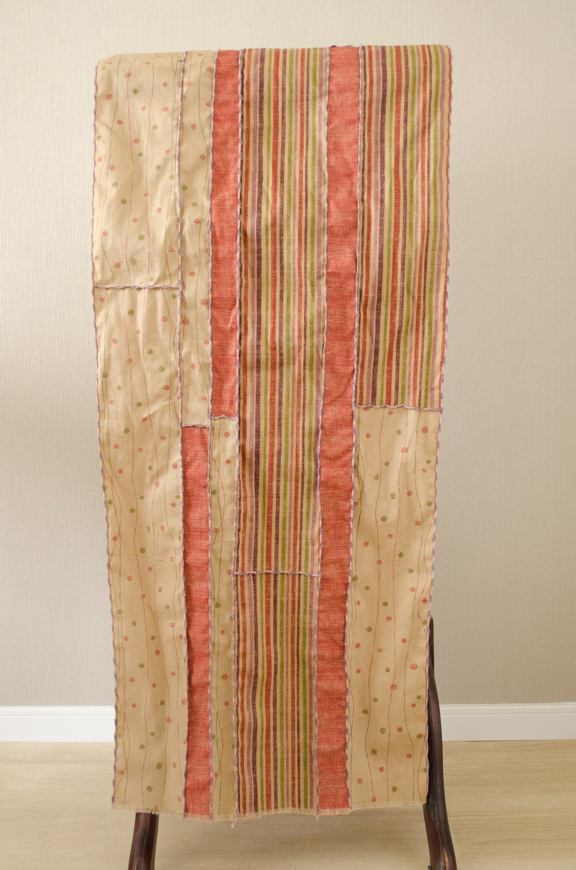 Japanese Traditional Kimono Pattern Patchwork Scarf With Wave - Etsy