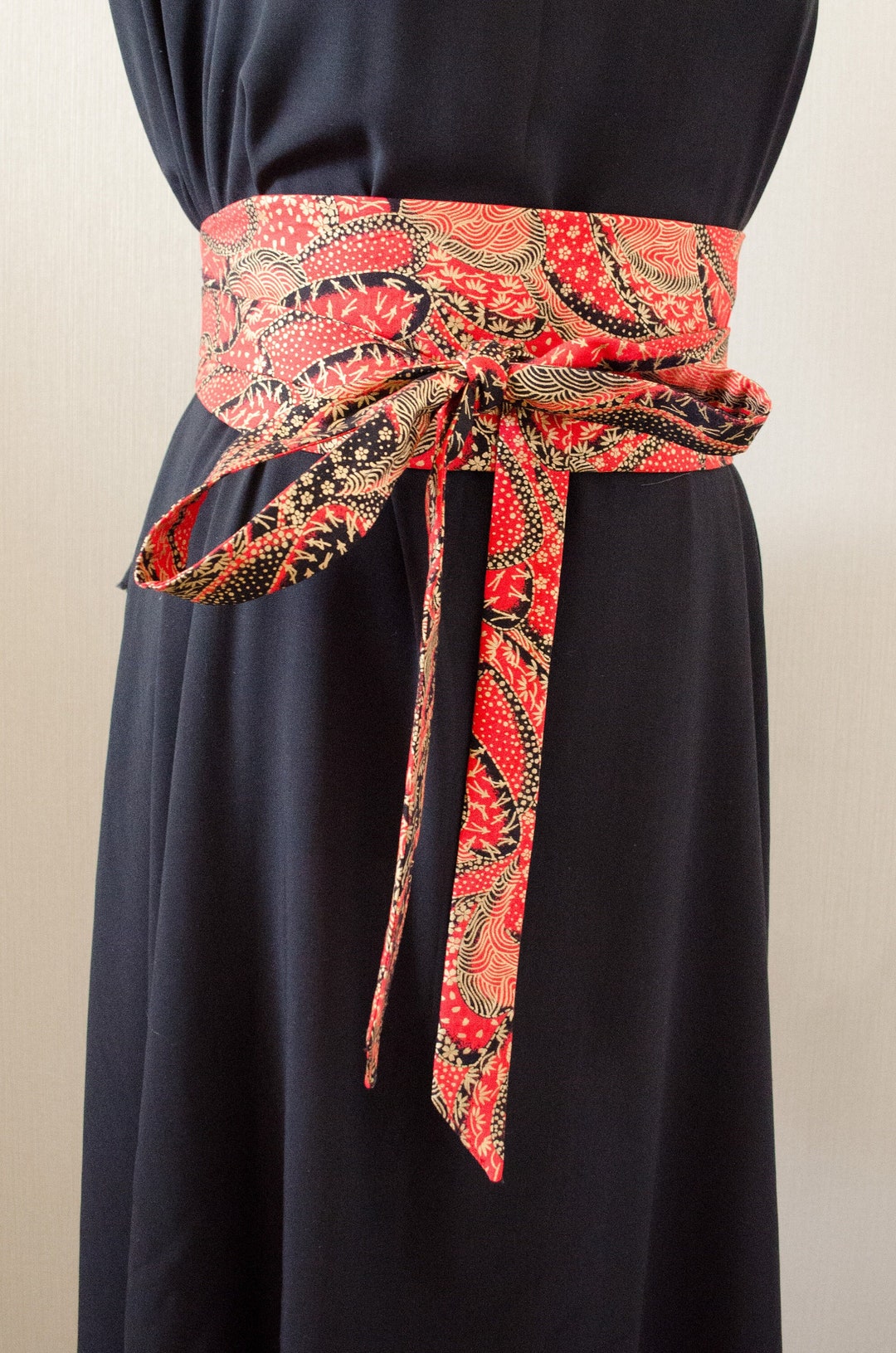 Japanese Kimono Motif Pattern Obi Belt.reversible With the Same Pattern ...