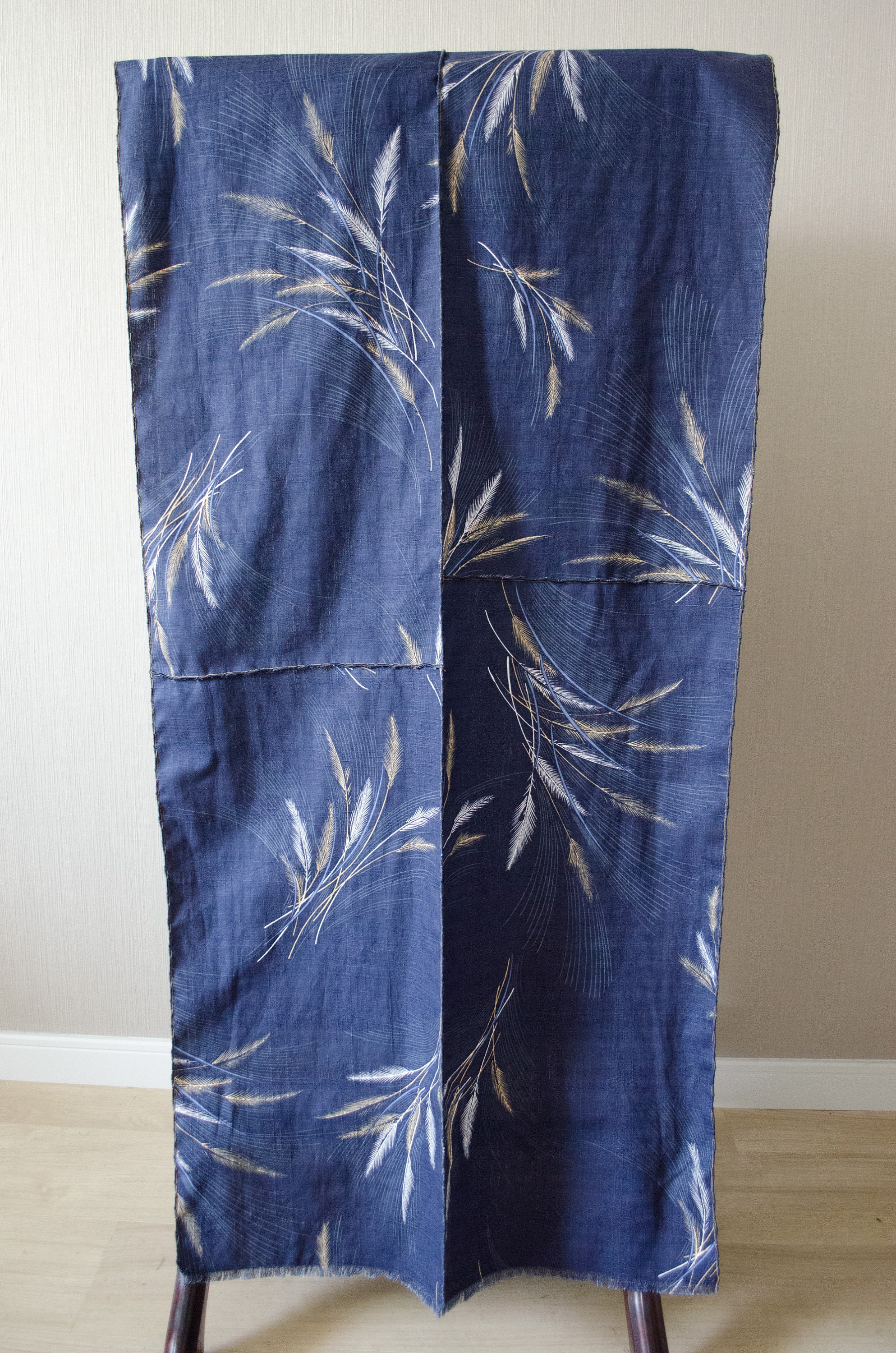 Japanese Traditional Kimono Pattern Patchwork Scarf With Wave - Etsy