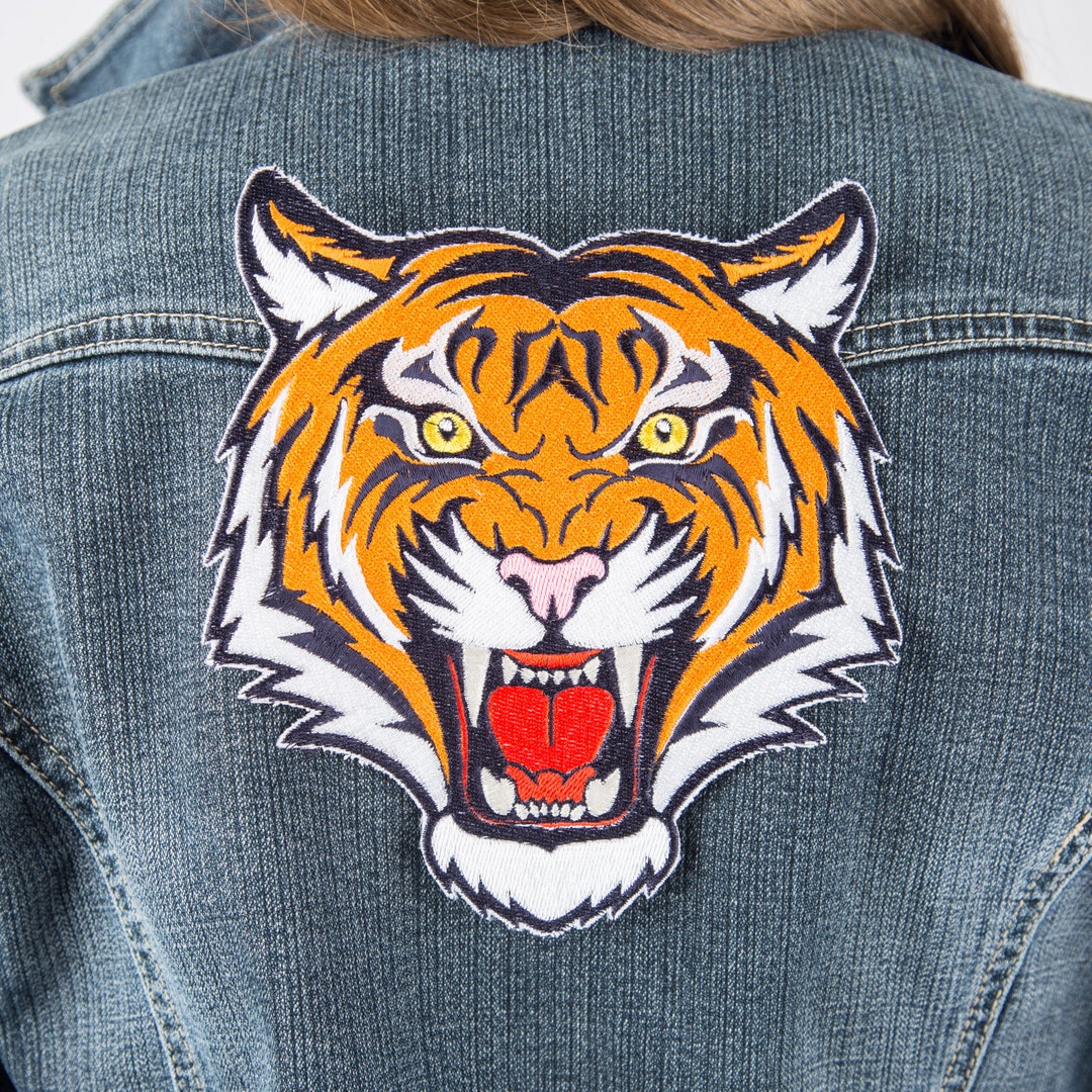 Tiger Patch Biker Patch Embroidered Patch Iron on Patch Large Patch Bag ...