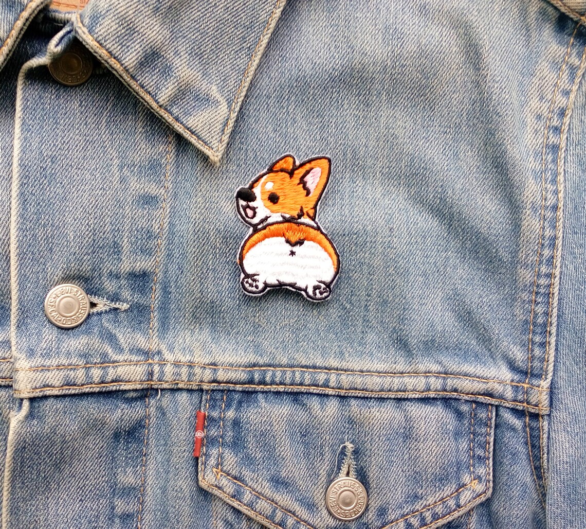 Cute Corgi Butt Embroidered Patch Iron on Jacket Patch Puppy - Etsy