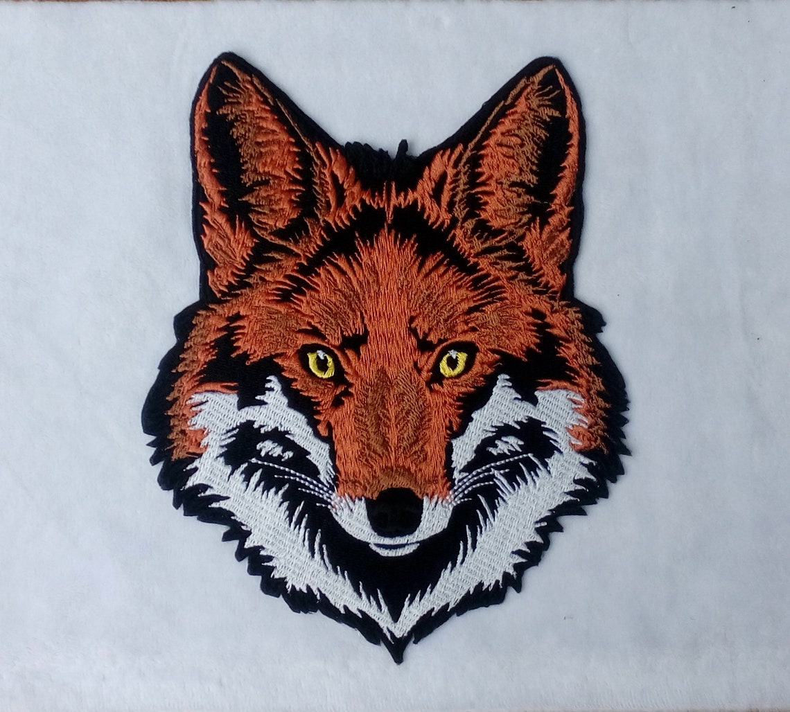 Handmade Red Fox Patch Embroidered Patch Animal Patch Large - Etsy