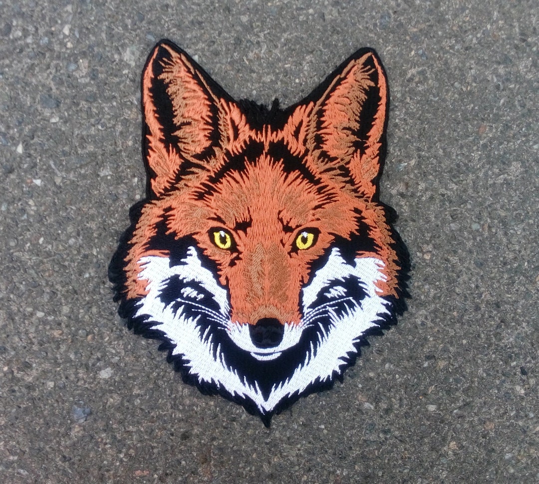 Handmade Red Fox Patch Embroidered Patch Animal Patch Large Embroidered ...