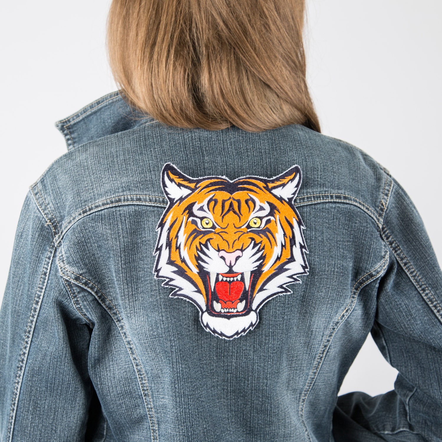 Tiger Patch Biker Patch Embroidered Patch Iron on Patch Large Patch Bag ...
