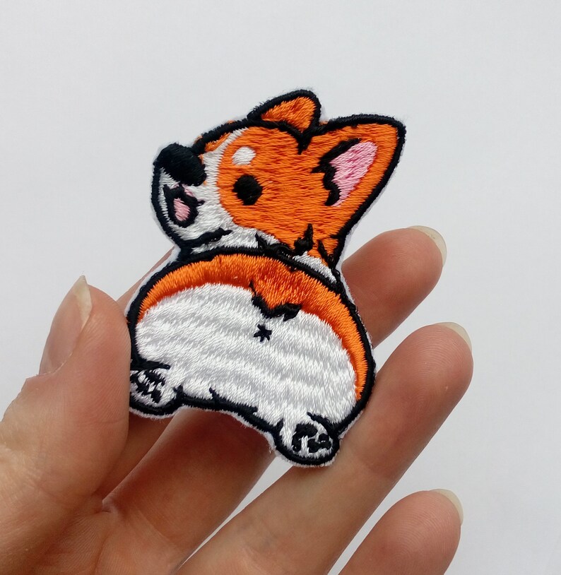Cute Corgi Butt Embroidered Patch Iron on Jacket Patch Puppy - Etsy