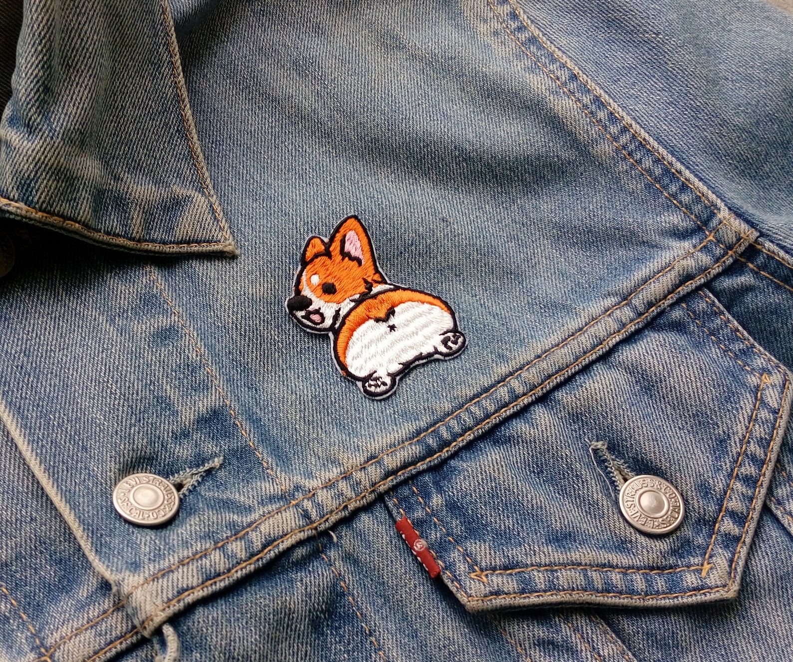 Cute Corgi Butt Embroidered Patch Iron on Jacket Patch Puppy - Etsy