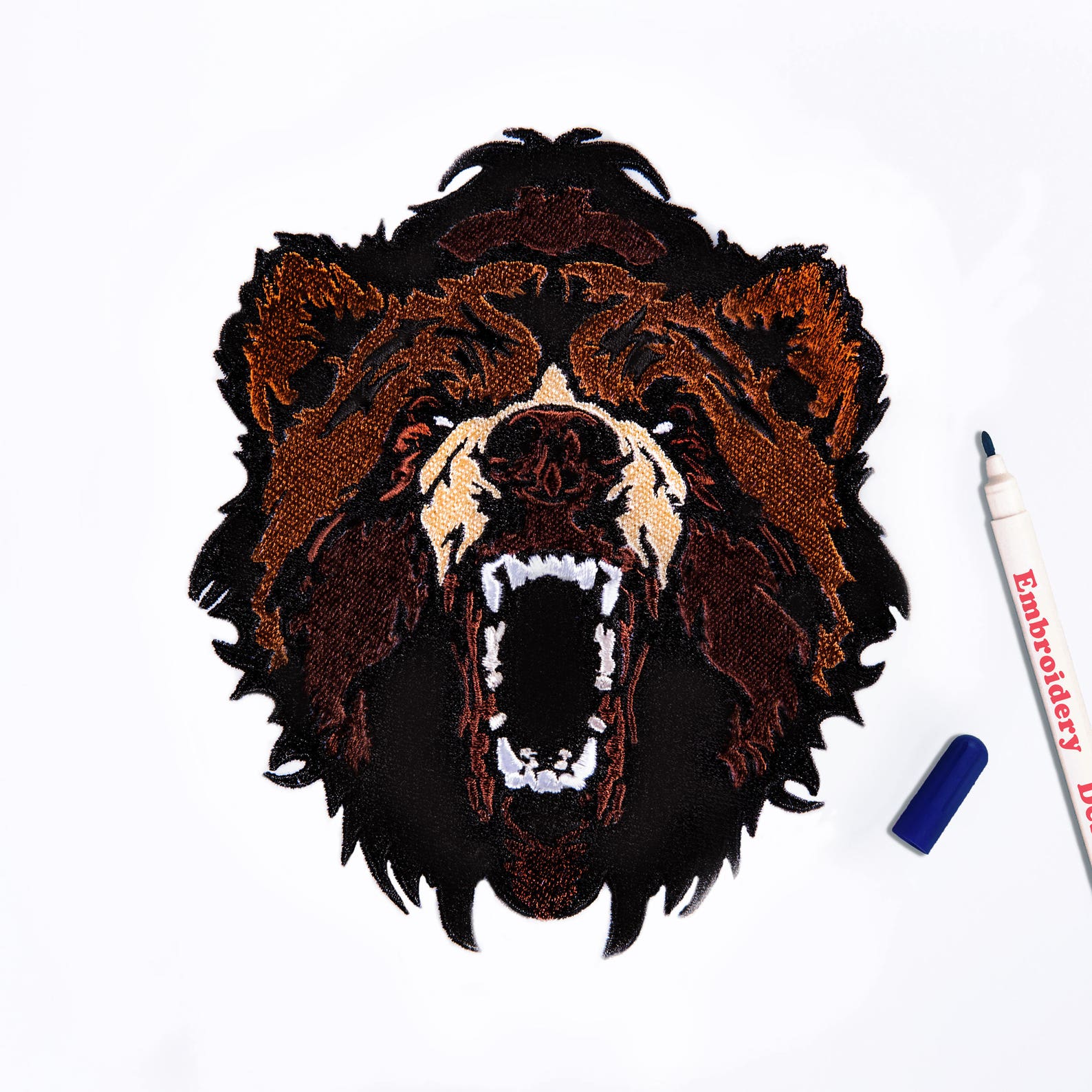 Bear Patch Embroidered Patch Angry Bear Iron on Patch Large - Etsy